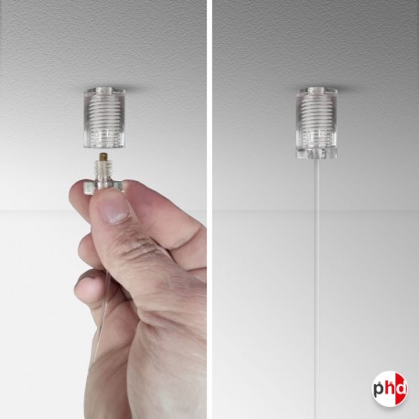 Transparent Ceiling Display Cable & Fixing Kit | Retail Window Display