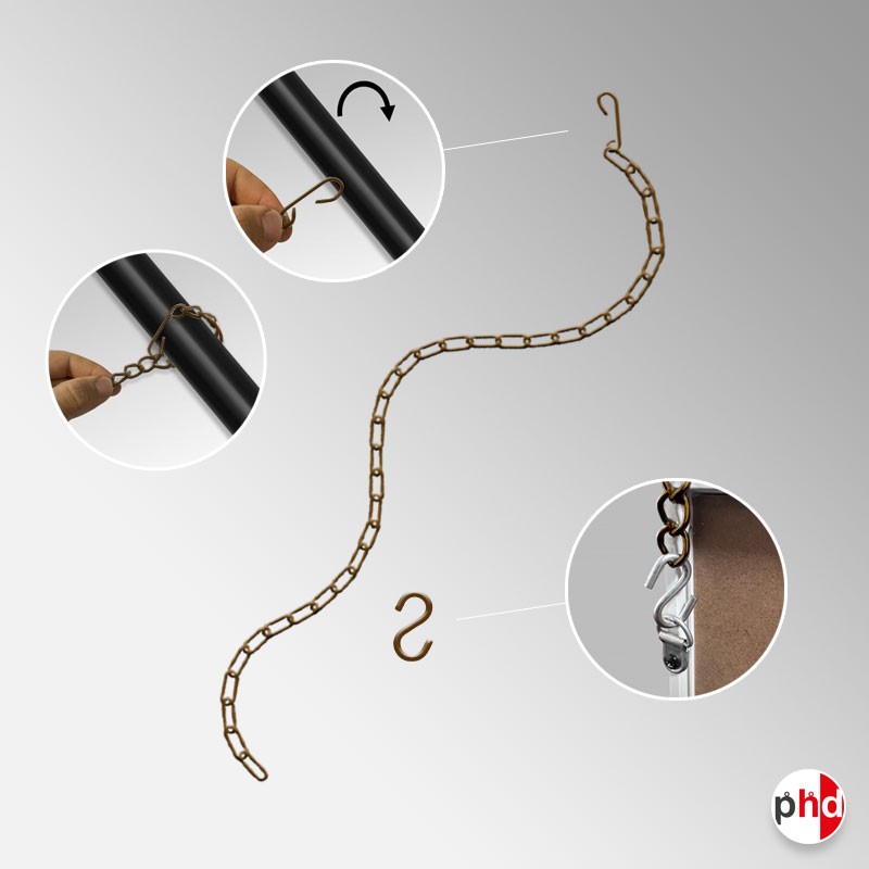 Picture Chains Over Curtains & Drapes | Frame Hanging Chain Kits