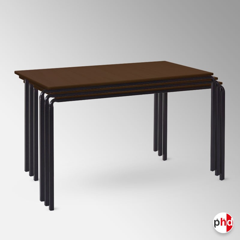 Wooden Walnut Stacking School Table | Rectangular Classroom Table