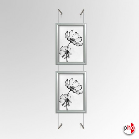 A4 Silver Frame & Wall Cables Kit | Click Frame & Cable Display System